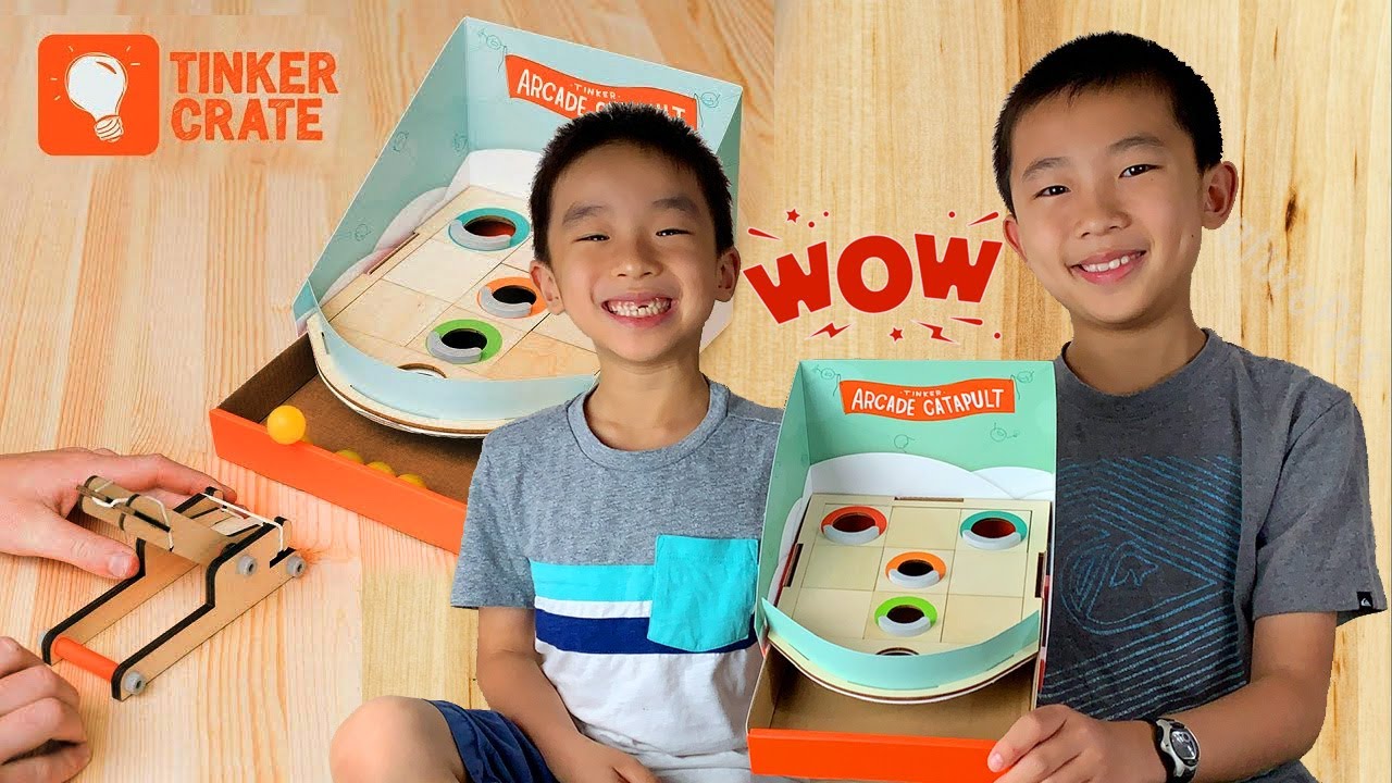 We Built an Arcade Catapult! KiwiCo Tinker Crate Unboxing and Review ...