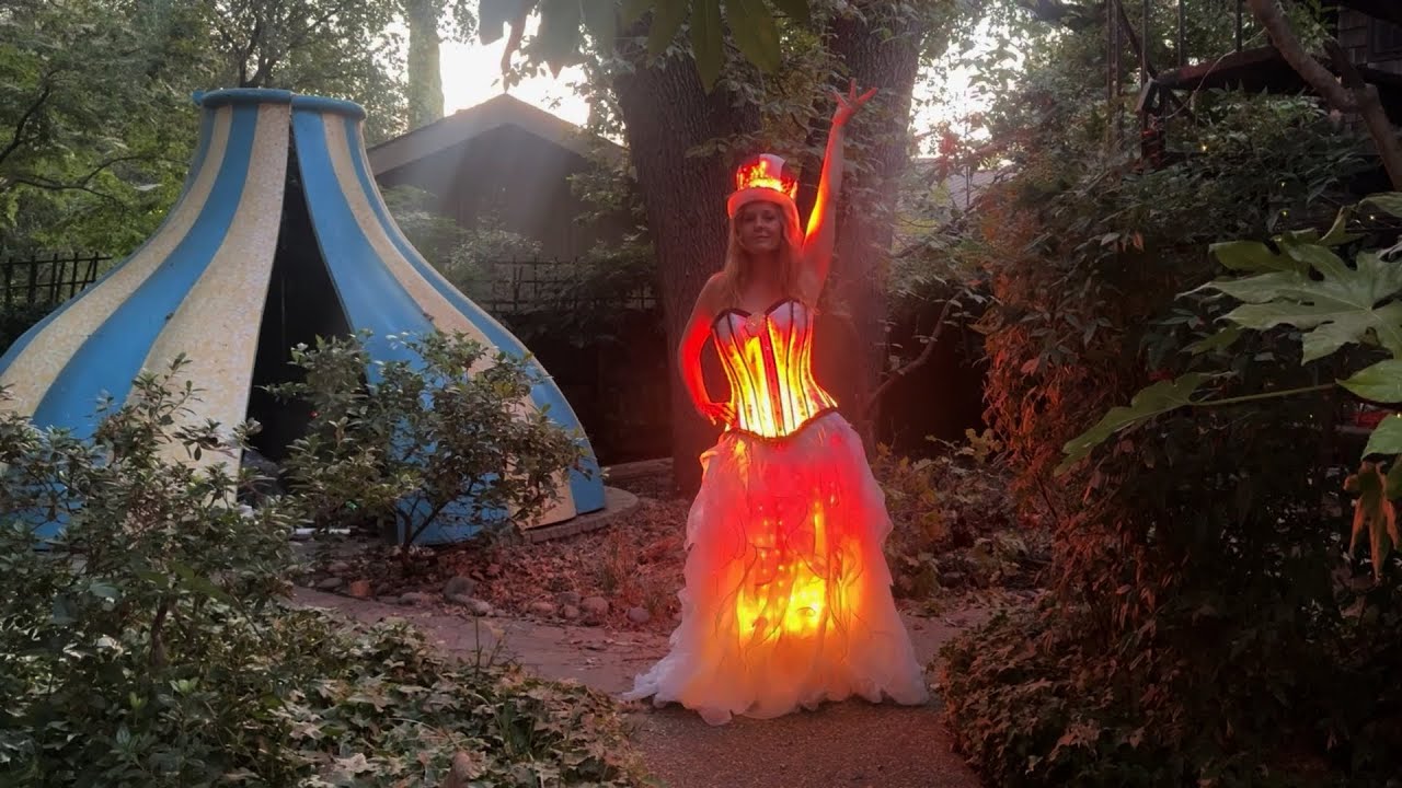 Girl on Fire Dress: LED Costume with Music Sync and Flame Animation ...