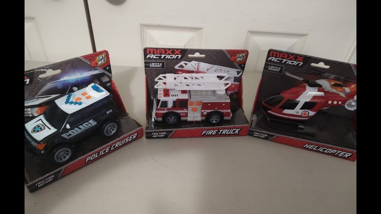 Maxx action - police cruiser - Helicopter - Fire Truck (Review) - YouTube
