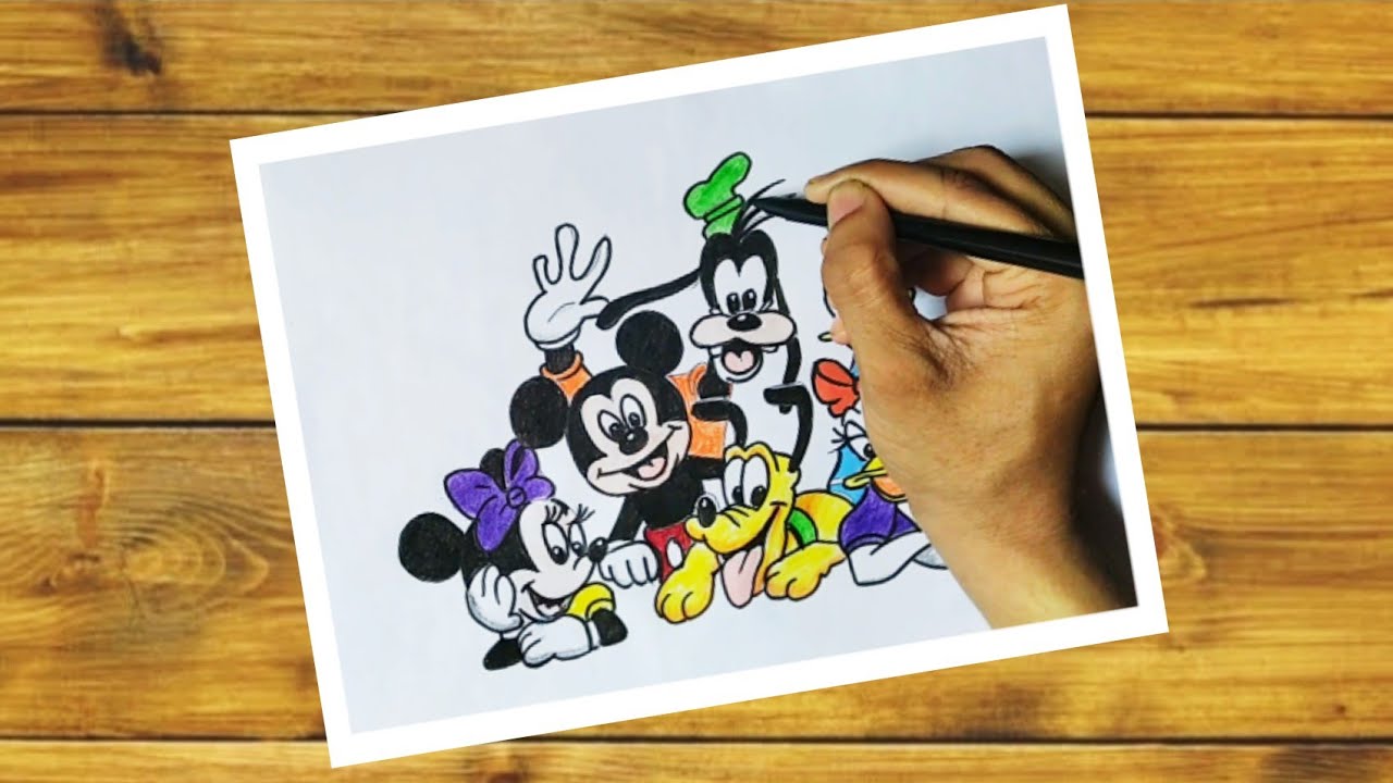 Mickey mouse & Friends drawing || Cartoon drawing. #cartoon #mickymouse ...