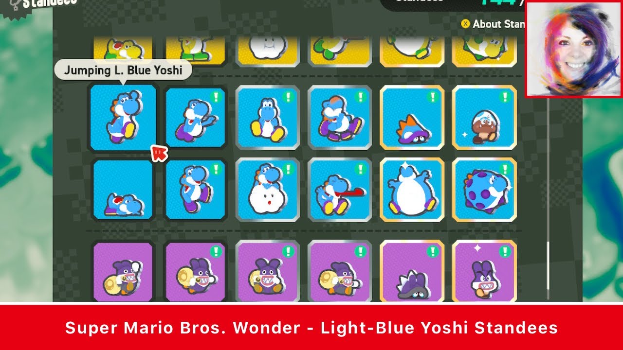 Super Mario Bros. Wonder - Unlocking All The Light-Blue Yoshi Standees ...