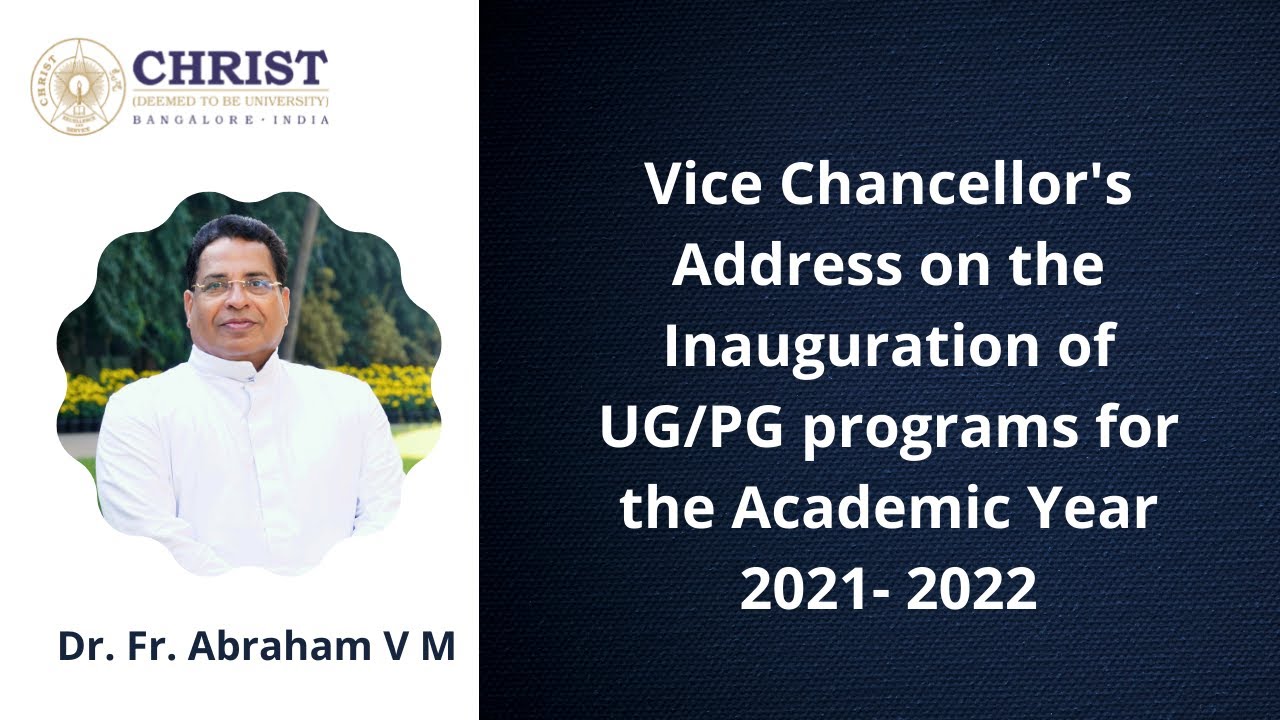 Vice Chancellor's Address on Inauguration of UG/PG programs for the ...