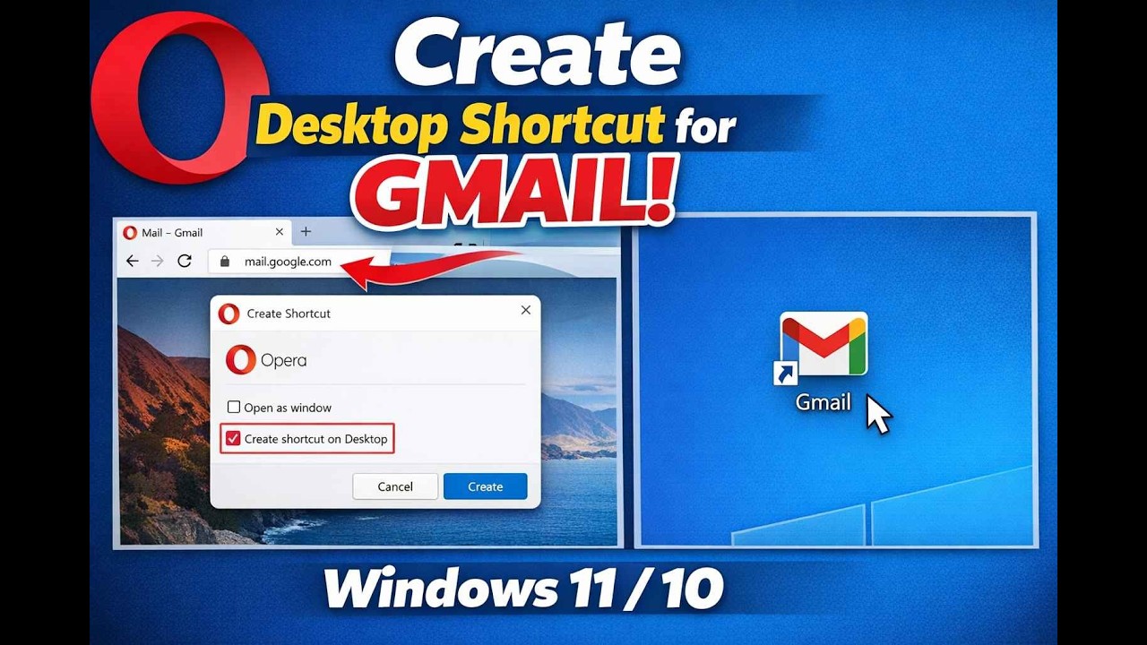 How to Create a Desktop Shortcut for Gmail in Windows 11 or 10 using ...