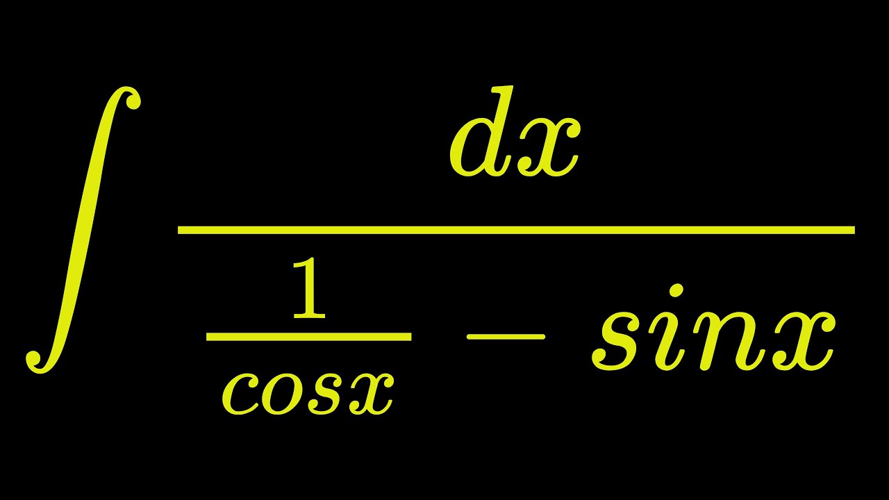 Integral of 1/(1/cosx-sinxdx)dx - YouTube