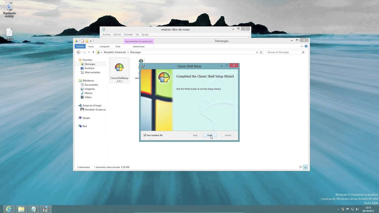 Recuperando el botón de Inicio en Windows 8 - YouTube