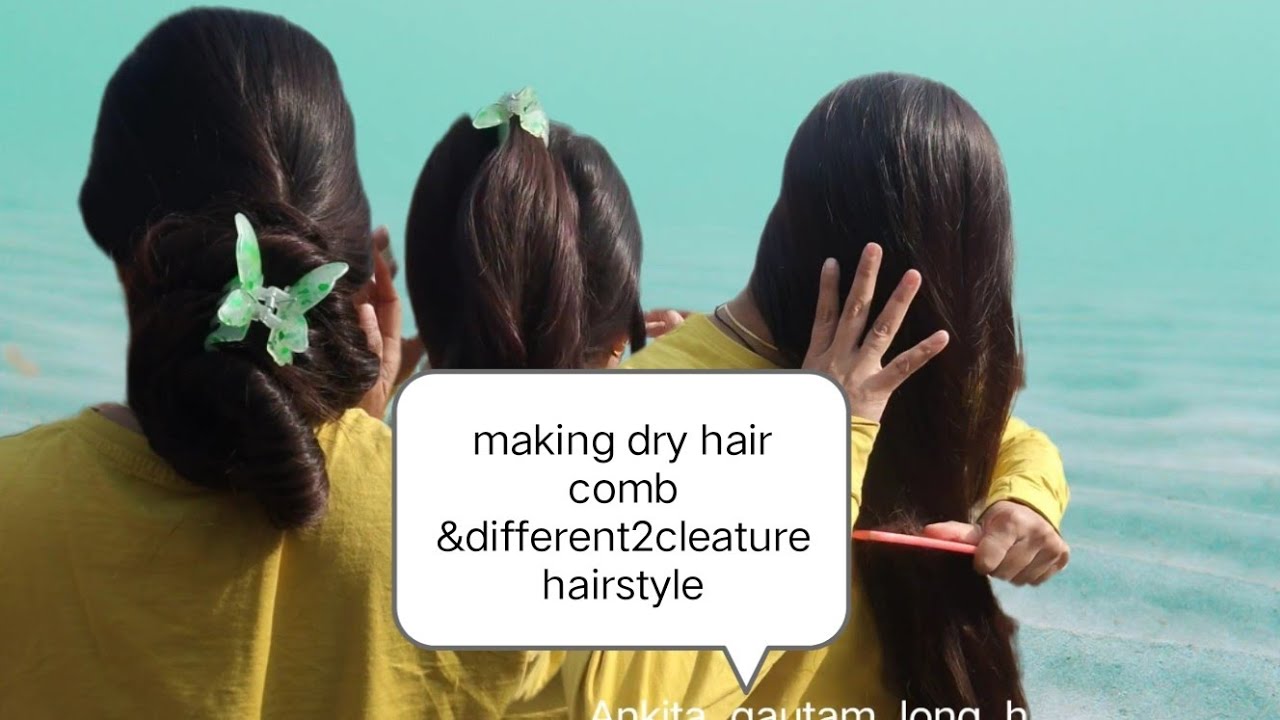 silky shiny open long dry hair combing different different hairstyle ...