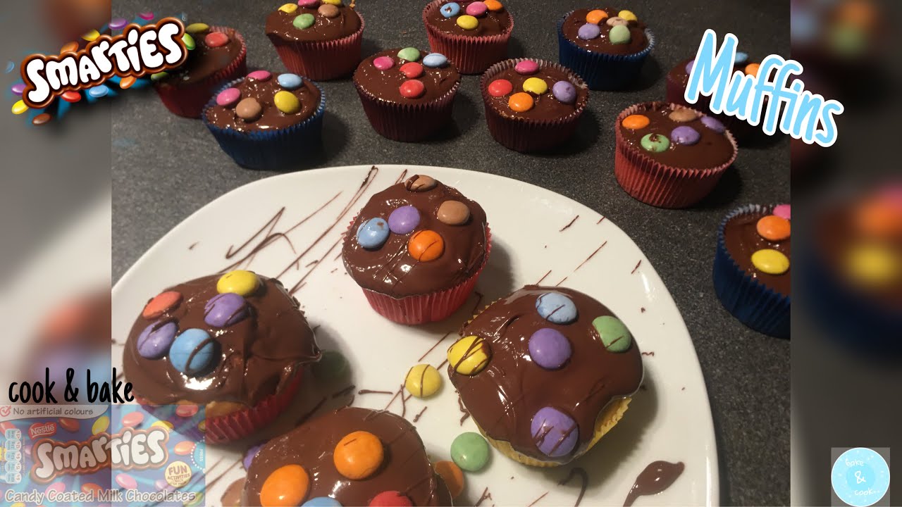 Smarties Muffins🍫🧁 || Very yummy 😋 || cook & bake - YouTube