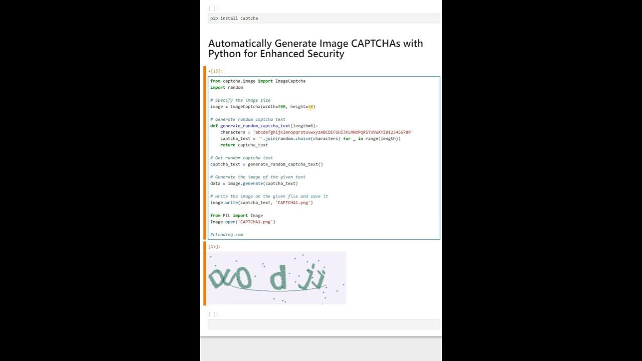 Day 179 : Automatically Generate Image CAPTCHAs with Python for Enhanced Security - YouTube