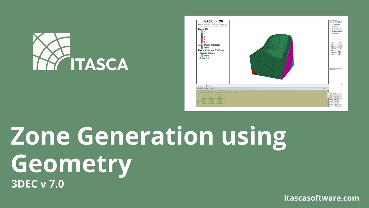 Zone Generation Using Geometry | 3DEC | ITASCA Software Academy - YouTube