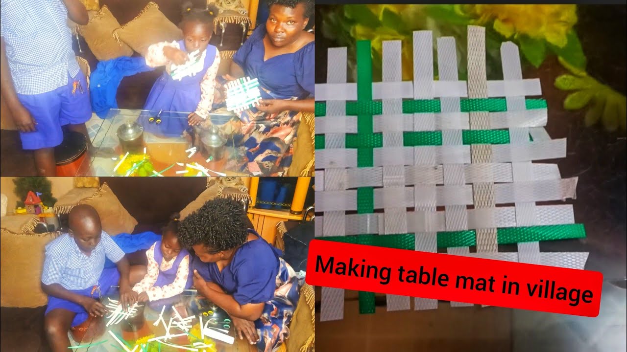 Making table mats from plastic waste in the village//village life - YouTube