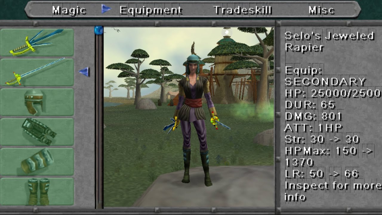 EQOA - Equipping Level 17 Bard Quest Armor + Epic Weapons + CV - YouTube