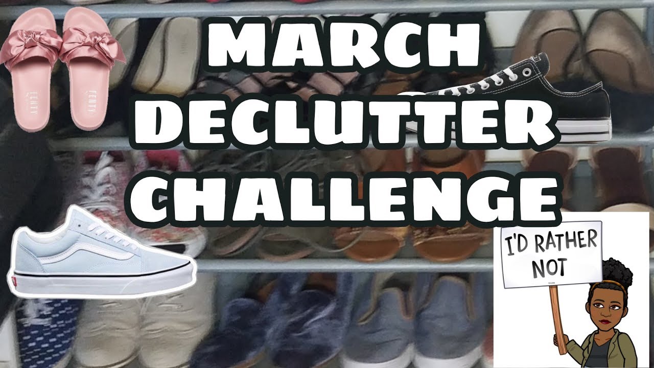 March Declutter Challenge | Decluttering My Shoes | Declutter With Me ...