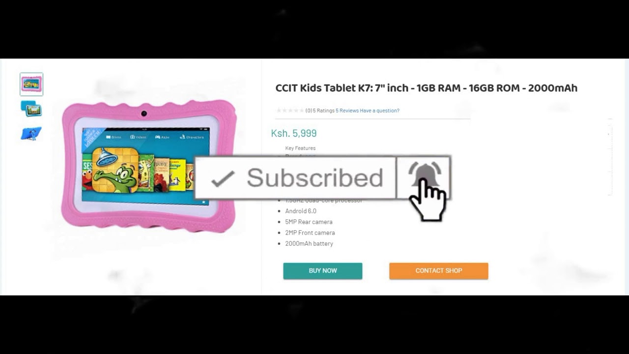 CCIT Kids Tablet K7 Price in Kenya - YouTube