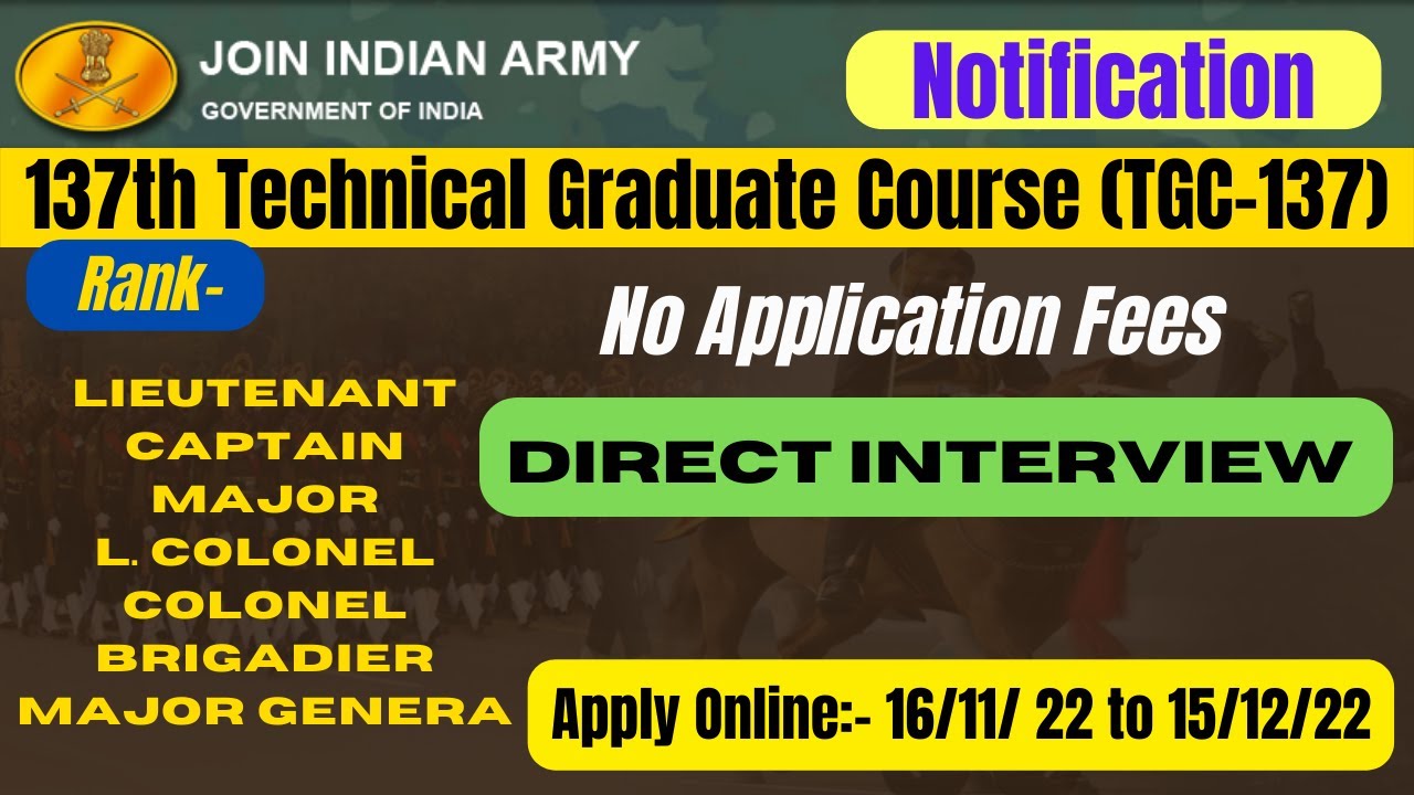 137th Technical Graduate Course (TGC-137) | Indian Army TGS July 2023 ...
