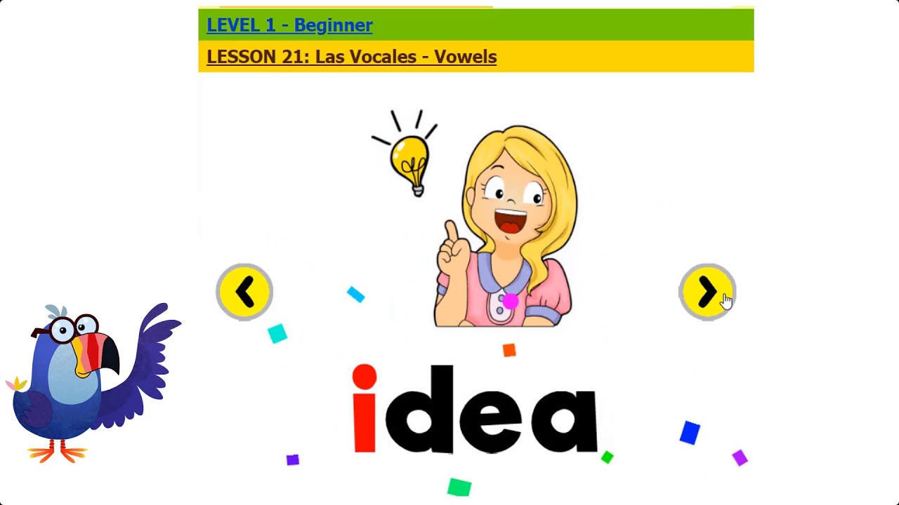OnlineFreeSpanish - Las vocales - Spanish vowels - YouTube
