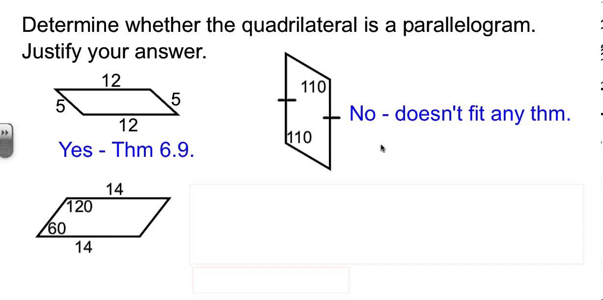Geometry 6-3 Tests for Parallelograms - YouTube