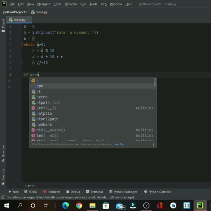 Palindrome Or Not In Python Shorts Programming Python Pythonprogramming Pythontutorial