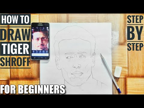 How to draw tiger Shroff face outline accurately step by step drawing ...