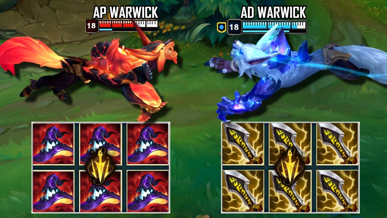 AP WARWICK vs AD WARWICK FULL BUILD FIGHTS & Best Moments! - YouTube