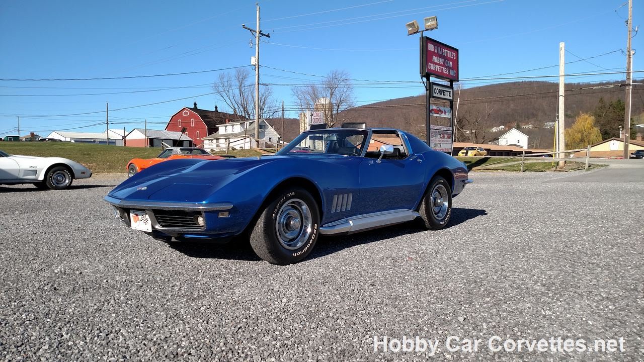 1968 Bright Blue Corvette T Top 4spd - YouTube