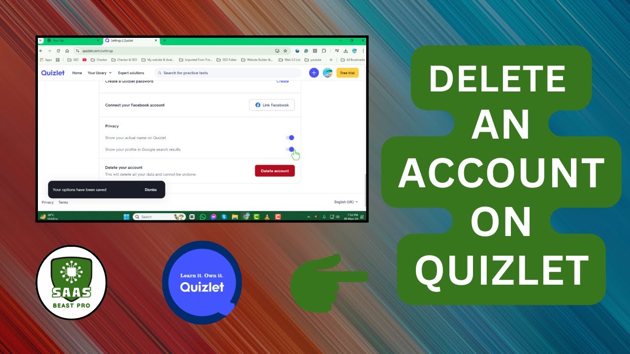 How To Delete An Account On Quizlet - YouTube