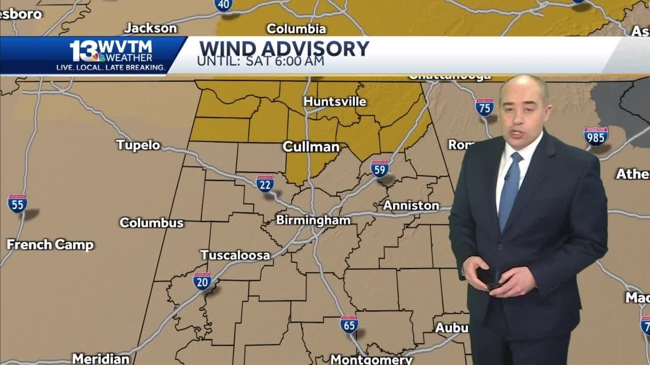 High Wind Warning for North Alabama, Wind Advisory for Central Alabama ...