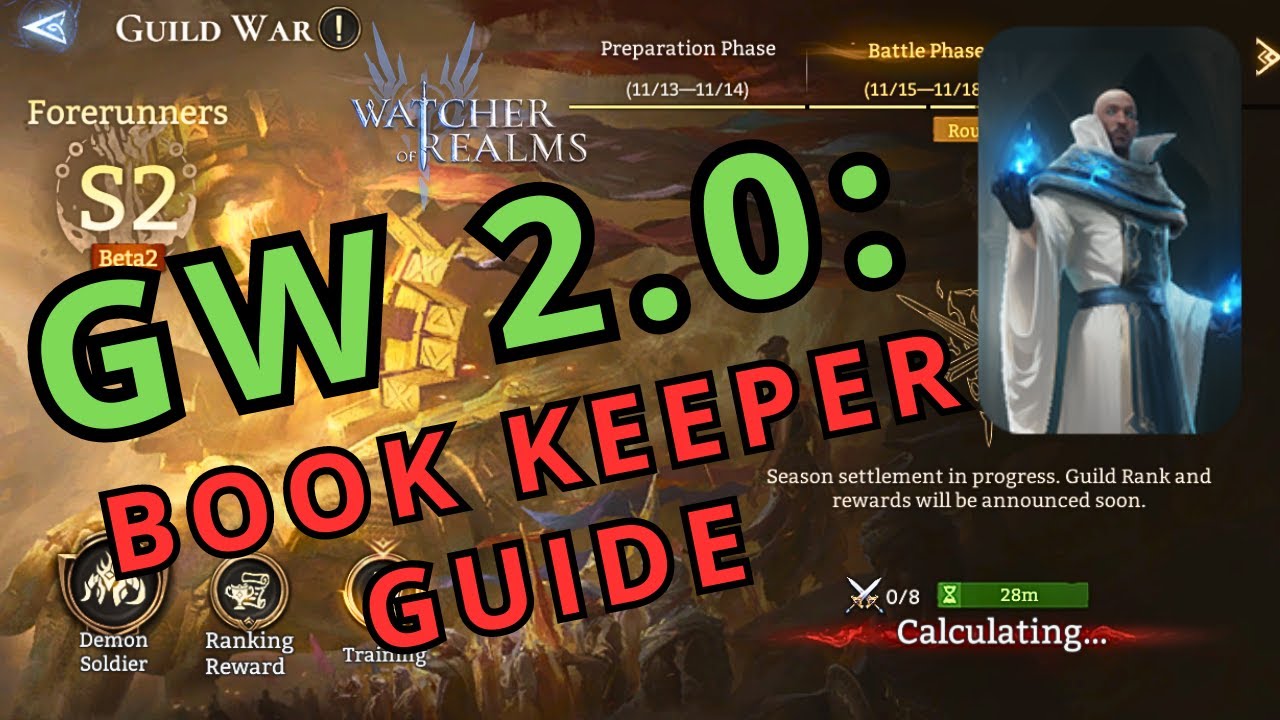 Guild War 2.0 - Book Keeper Guide |Watcher of Realms| - YouTube