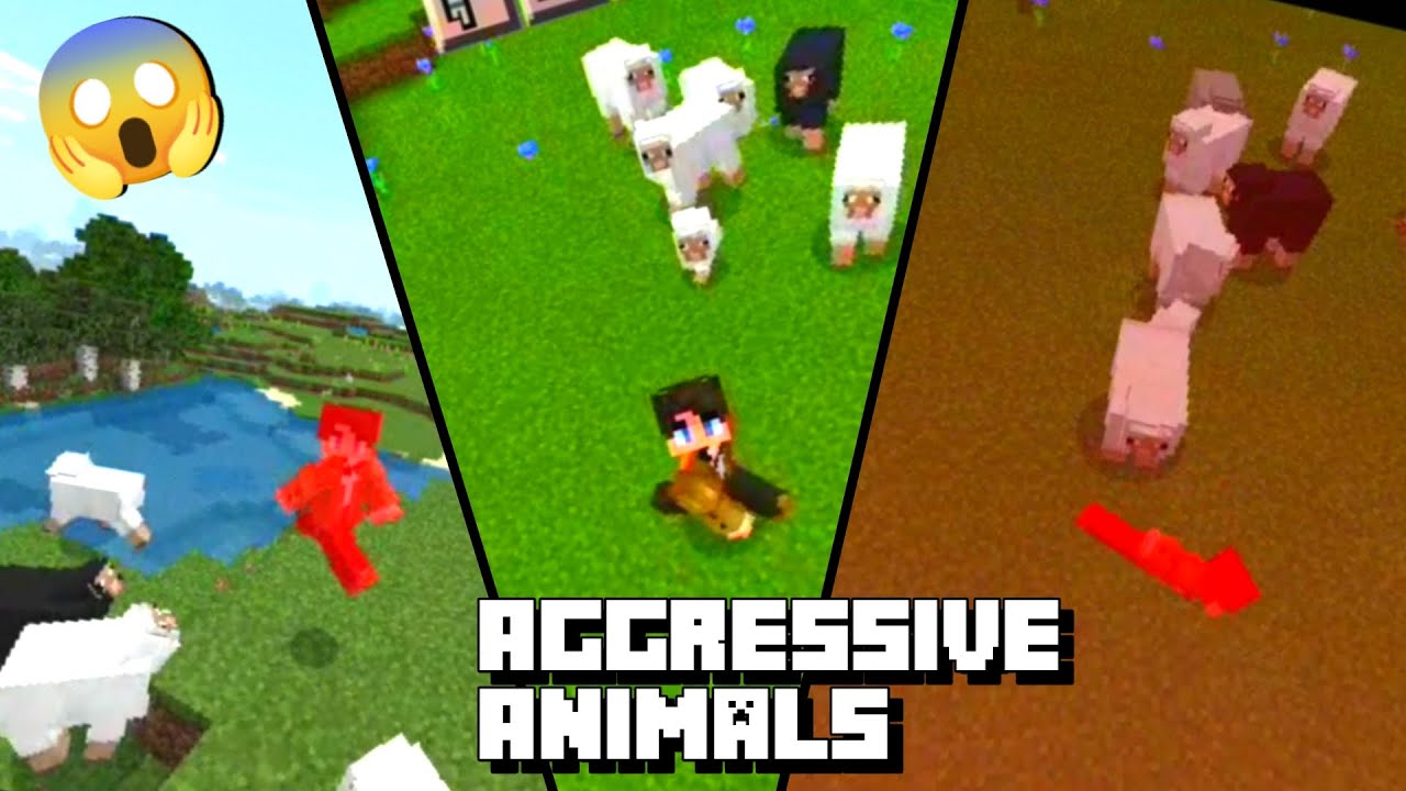 Aggressive Animals add-on for Mcpe in Hindi | Aggressive mobs ...