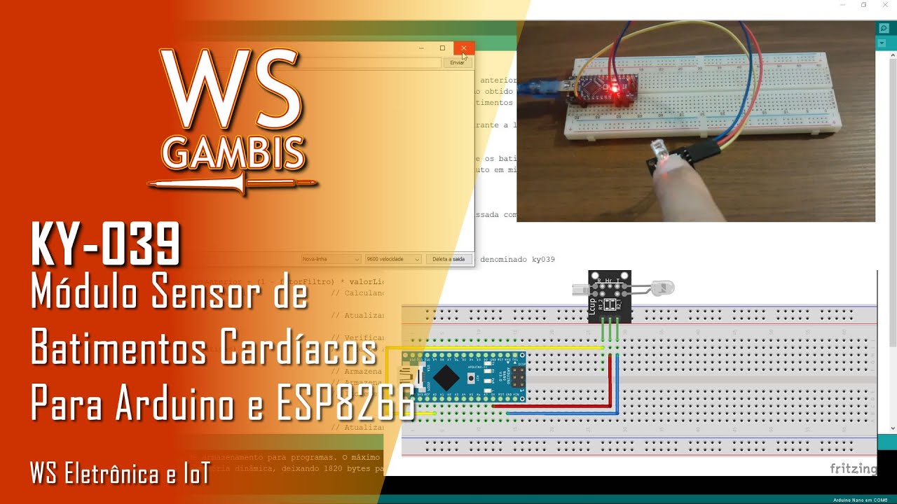 Ky 039 Módulo Sensor De Batimentos Cardíacos Arduino E Esp8266 Ws