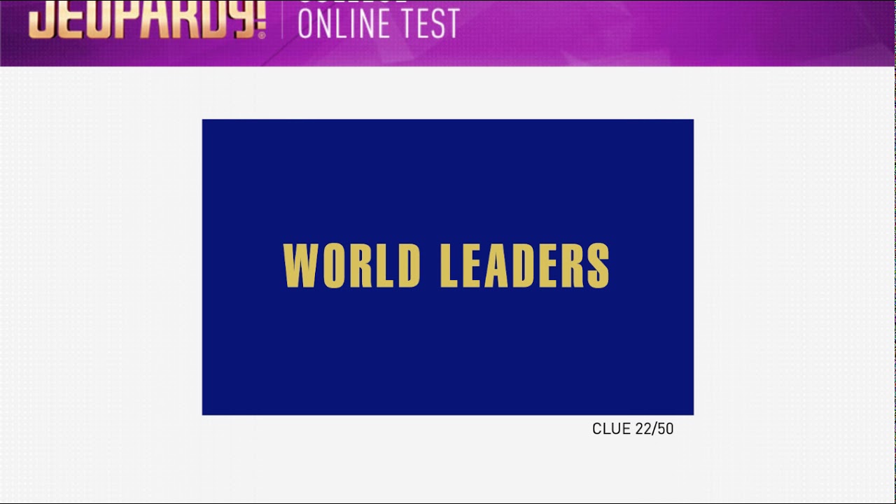 Jeopardy! College Online Contestant Test - Oct 1, 2019 - YouTube