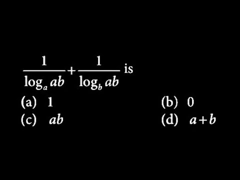 Logarithm - 1/log_a(ab) + 1/ log_b(ab) is - CA Foundation 🇬🇧 - YouTube