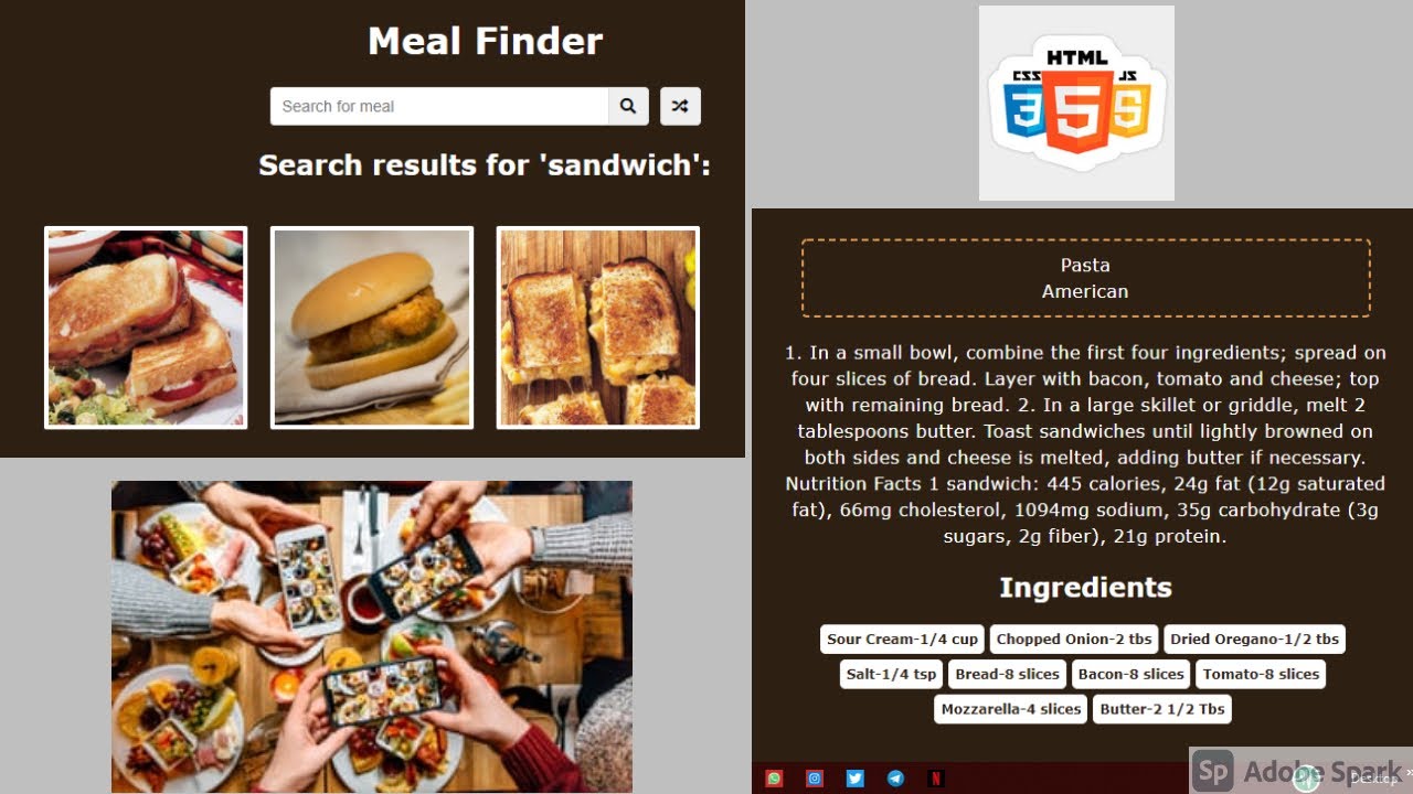 Part3- Show Single Meal Page | Meal Finder Project With Vanilla ...