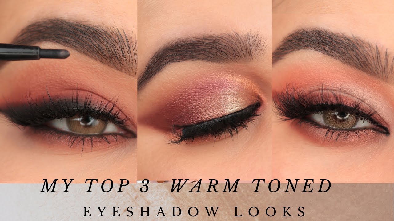 My Top 3 warm Toned eyeshadow looks - YouTube