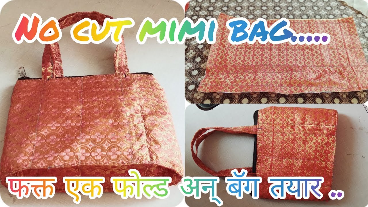 #diy cute mini bag/ no cut handbag only one fold bag making idea 💡 ...