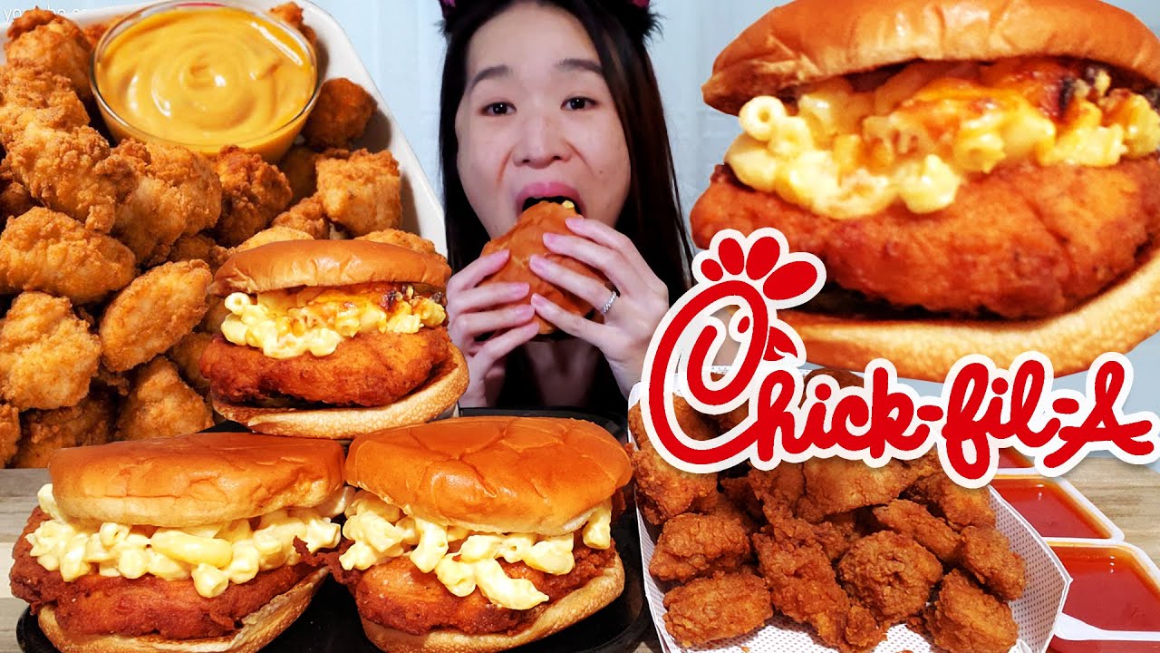 Chick-Fil-A MAC N' CHEESE Chicken Sandwich! Crispy Chicken Nuggets ...