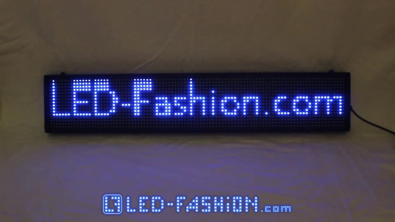 Großes LED-Werbung Display: Laufschrift blaue LEDs - YouTube