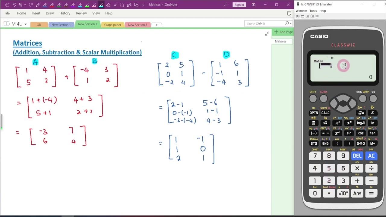 Calculator Guide (Matrices, Part 1) - YouTube