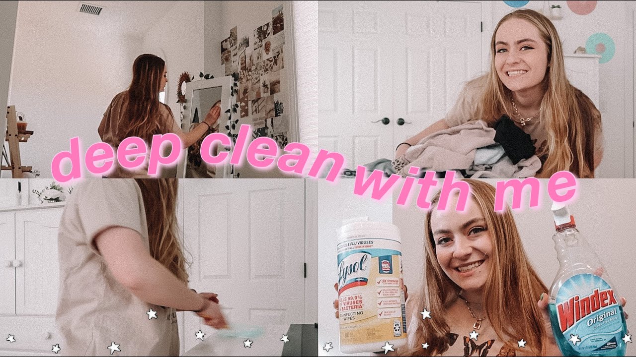 EXTREME SPRING CLEANING VLOG: SATISFYING DEEP CLEAN MY ROOM & BATHROOM *decluttering/organizing ...