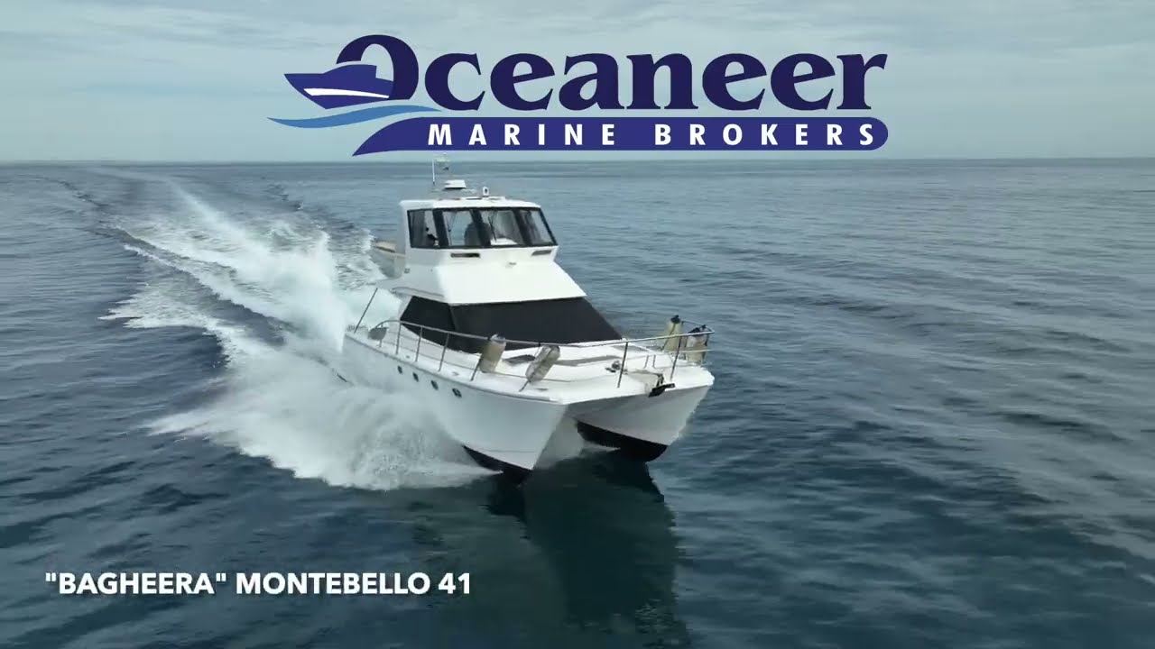 "BAGHEERA" Montebello 41Power Catamaran Enclosed Bridge - YouTube