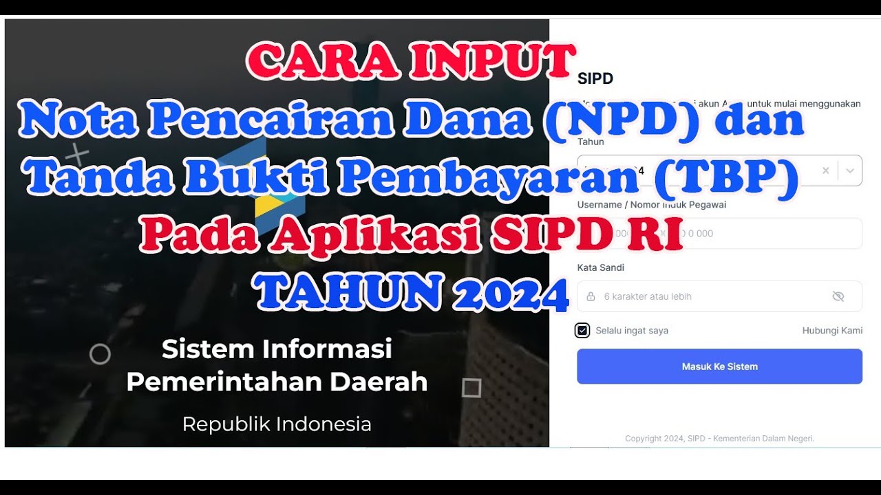 Cara Input NPD dan Input TBP Pada Aplikasi SIPD RI Tahun 2024 - YouTube