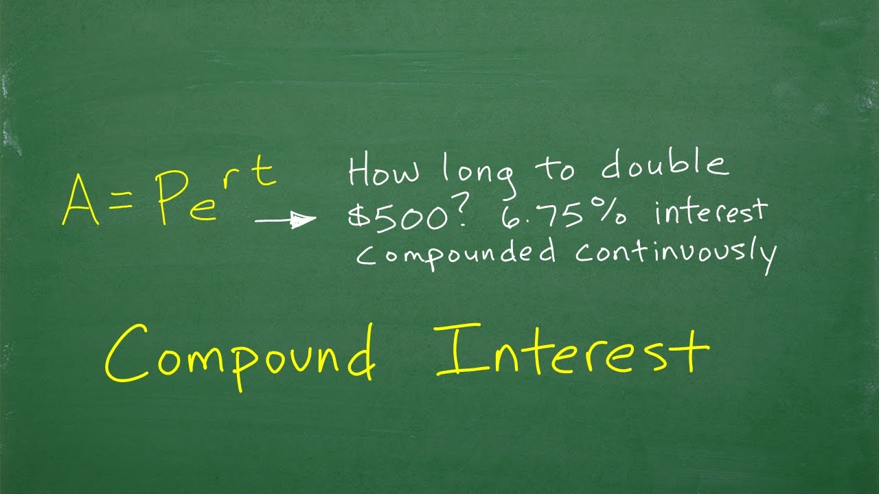 Continuous Compound Interest – Doubling an investment - YouTube