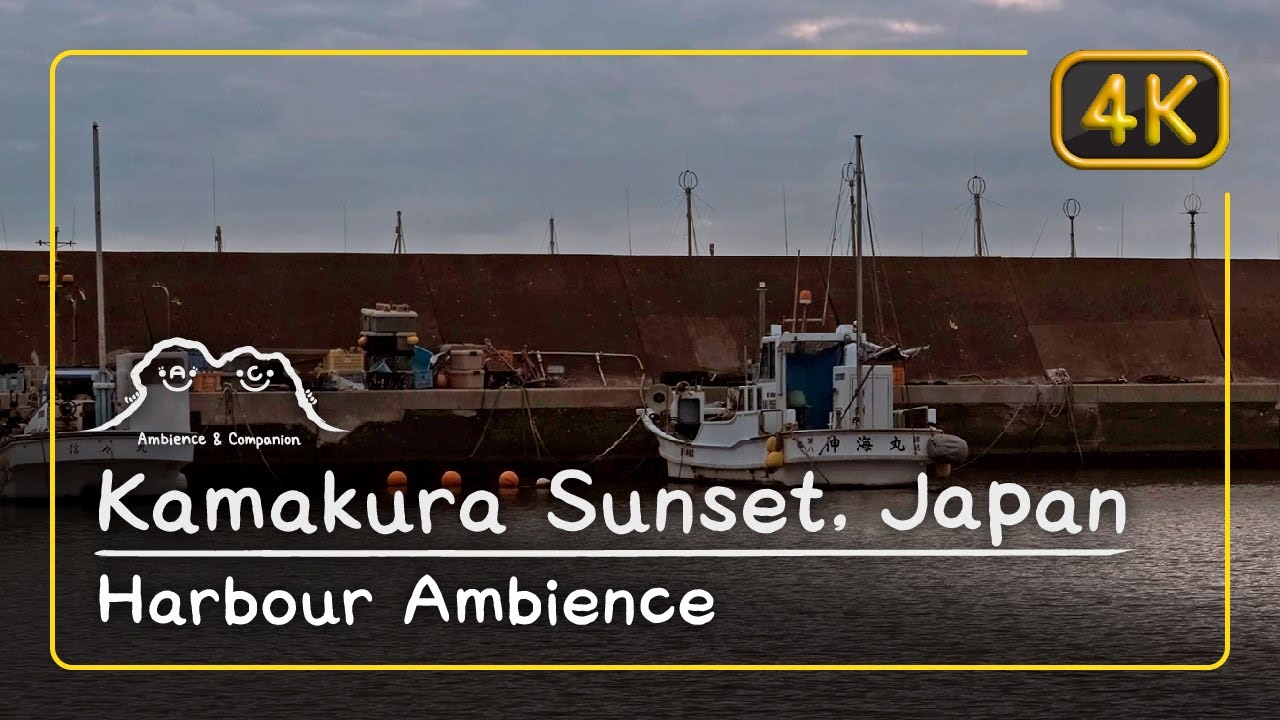 Kamakura Sunset, Japan • Relaxing Water Ambience 4K nature white noise ...