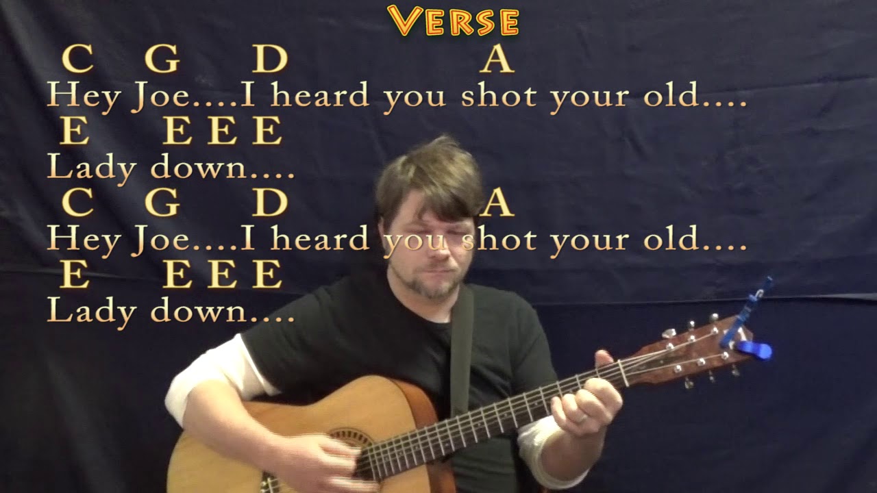 Hey Joe (Traditional) Guitar Lesson Chord Chart with Chords & Lyrics ...