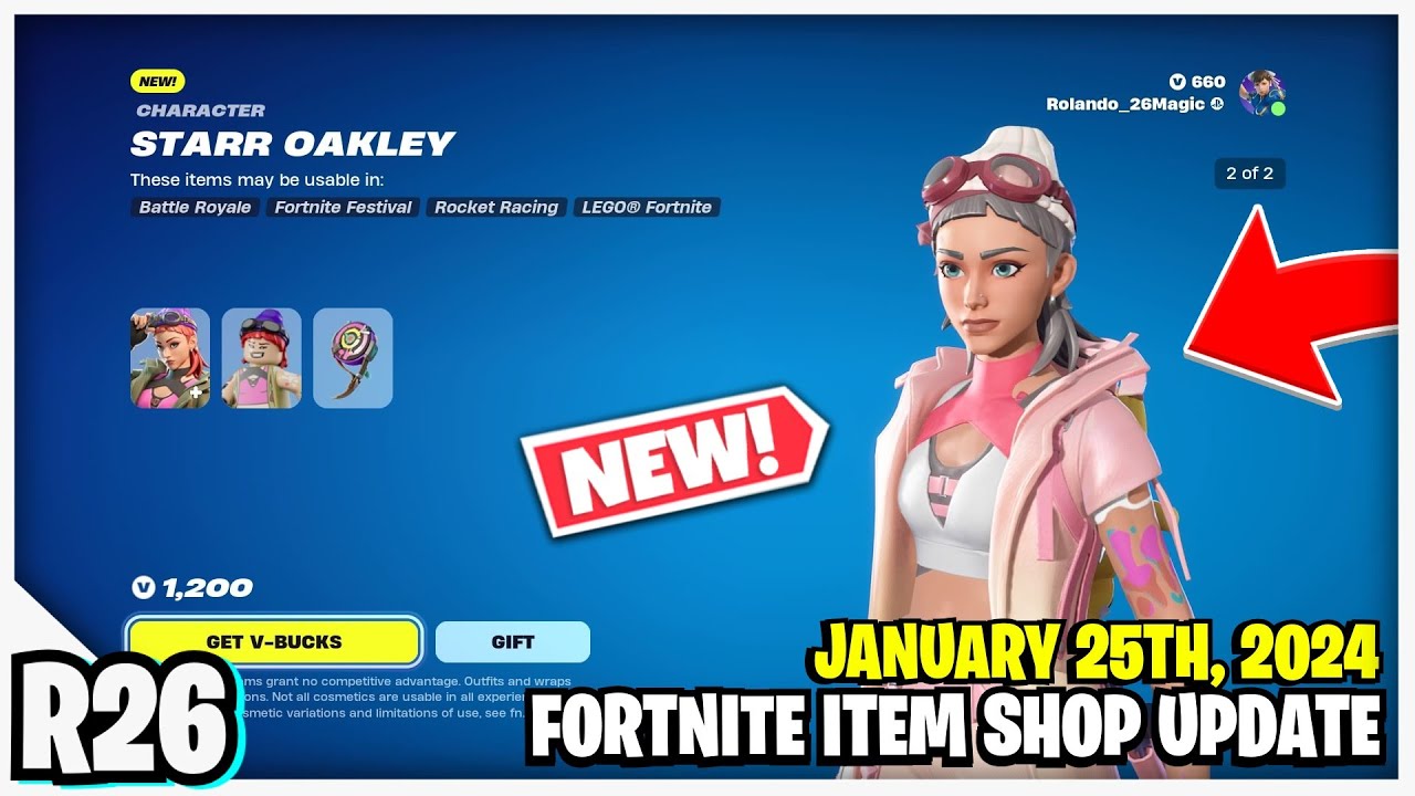 Fortnite Item Shop *NEW* STARR OAKLEY SKIN & ICON SERIES EMOTE ...