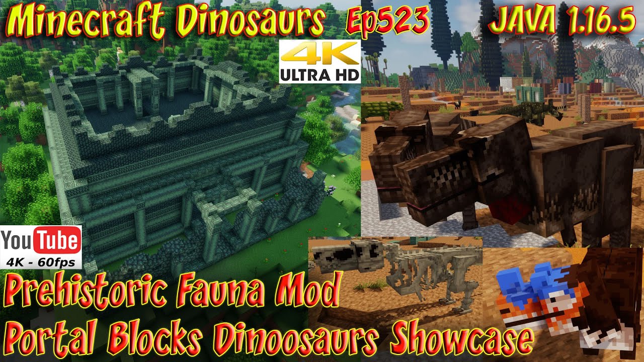 Prehistoric Fauna Mod Showcase Dinosaurs Portals Blocks JAVA 1.16.5 ...