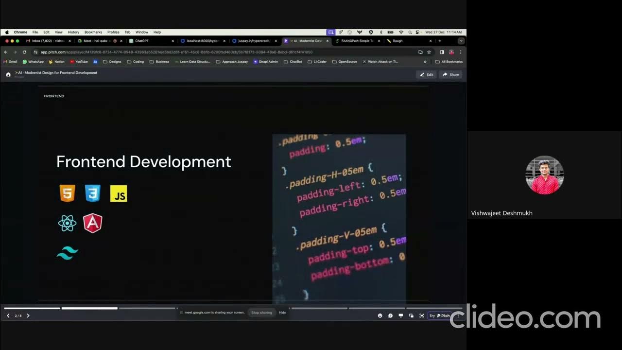 Session on "Frontend Development and UI/UX Design" by Mr. Vishwajeet Deshmukh, JusPay - 27/12 ...