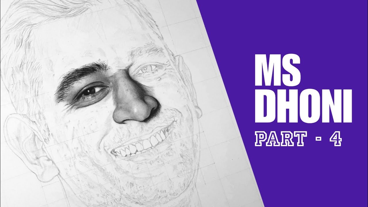 DRAWING MS DHONI - PART 4 - REALTIME SHADING - YouTube