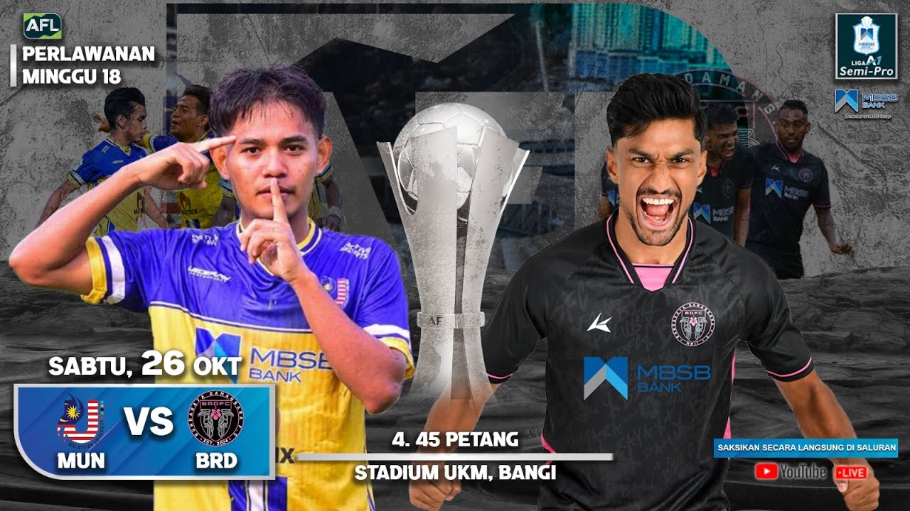 [Live] A1 SEMI-PRO MBSB BANK CHAMPIONSHIP 2024/25 : MUN vs BRD - YouTube