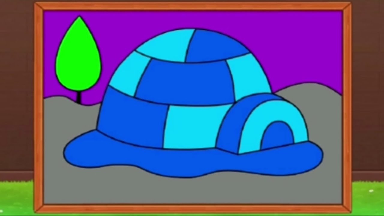 Igloo colouring for kids_kids enjoying games _kids colouring games ...