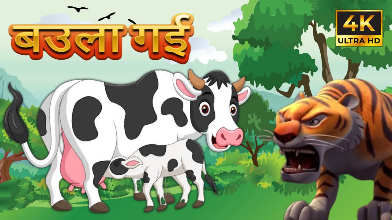 बौला गई | The cow and the tiger moral story | Honest cow and the tiger ...